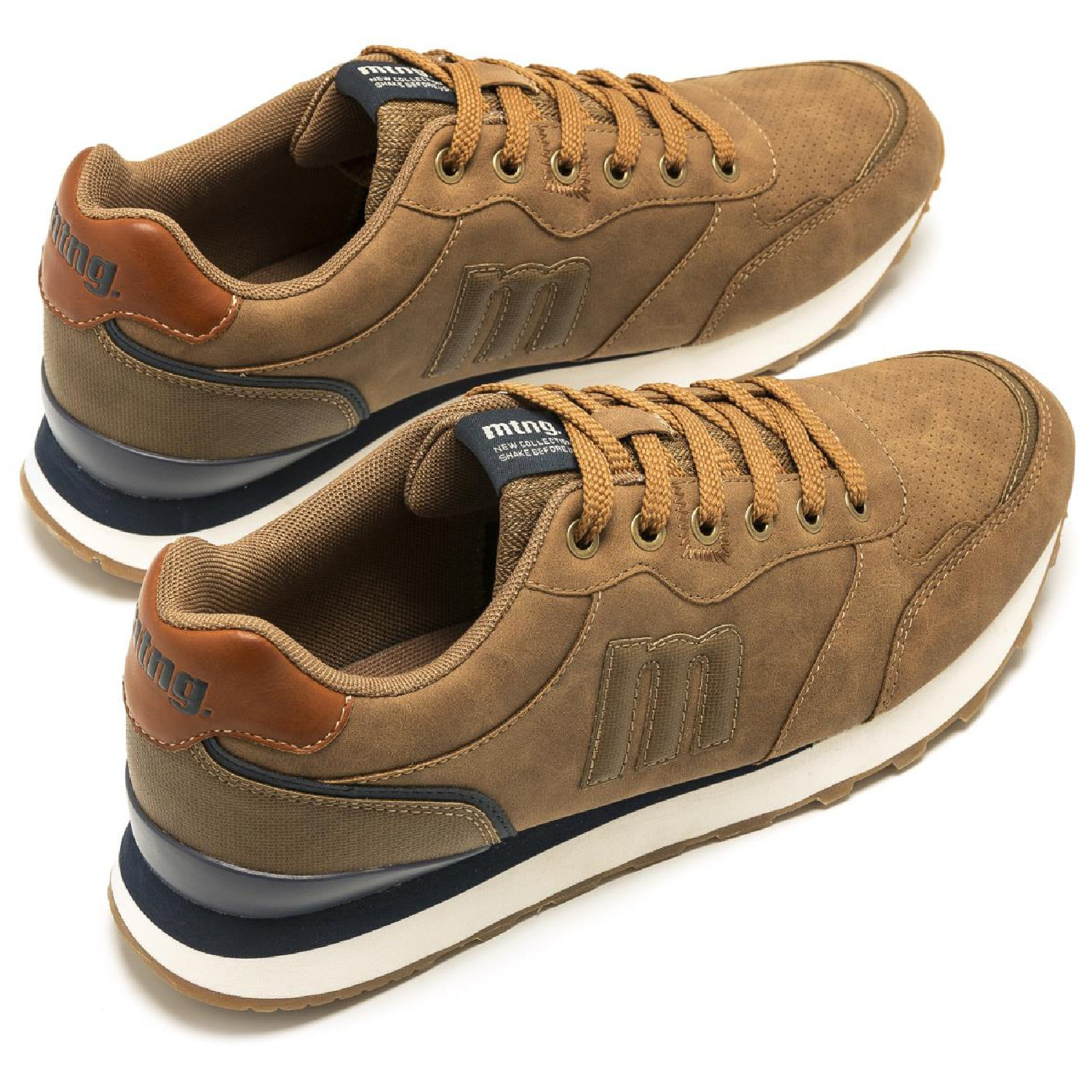 Sabates sport en colors terra amb sola de goma i tancament de cordons ...