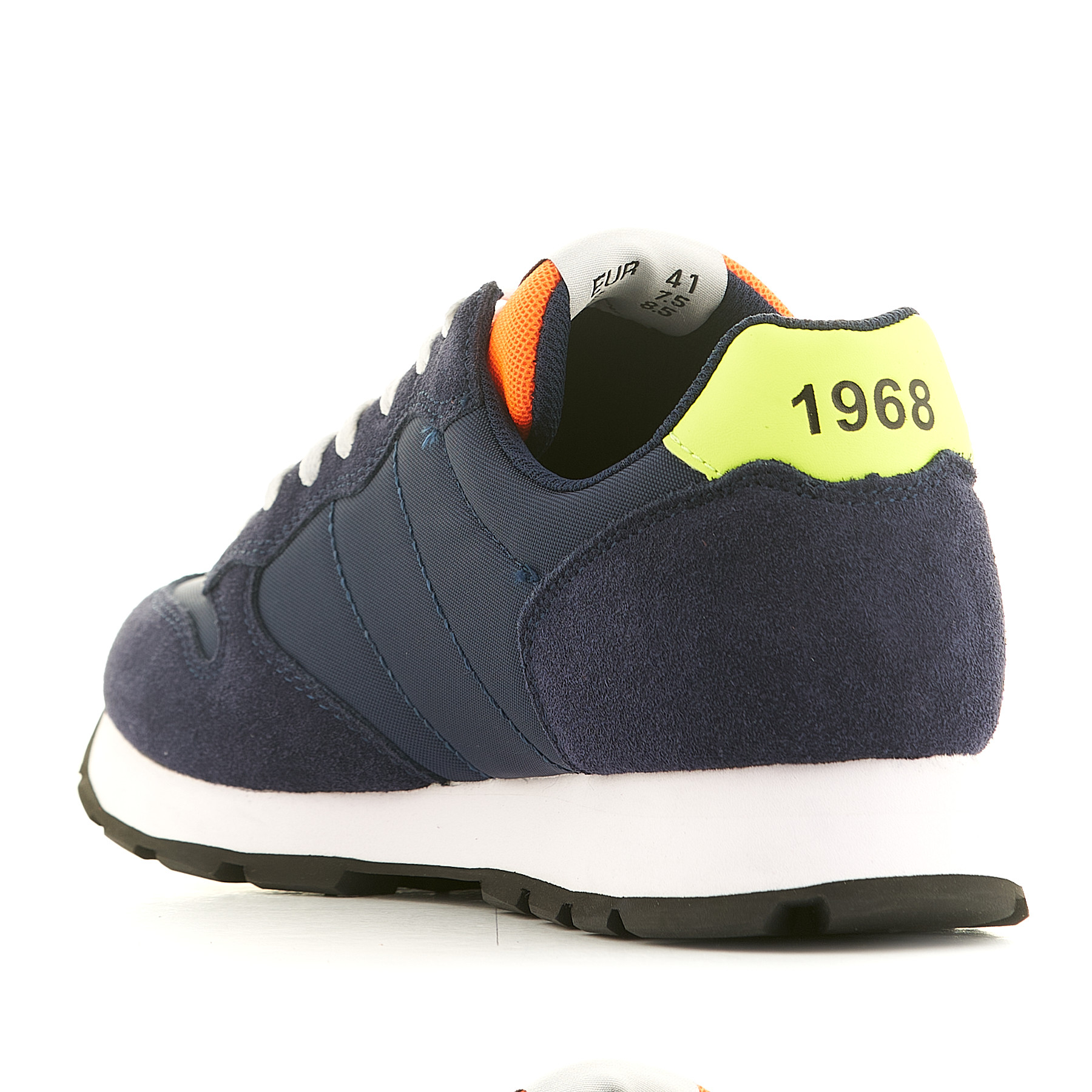 Zapatillas Deportivas Azules Con Logo Naranja Y Talón Amarillo sun68 ...